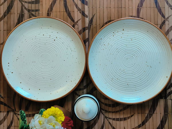 New White Ribbe Design Dinner Plate Set of 2 – Niyara